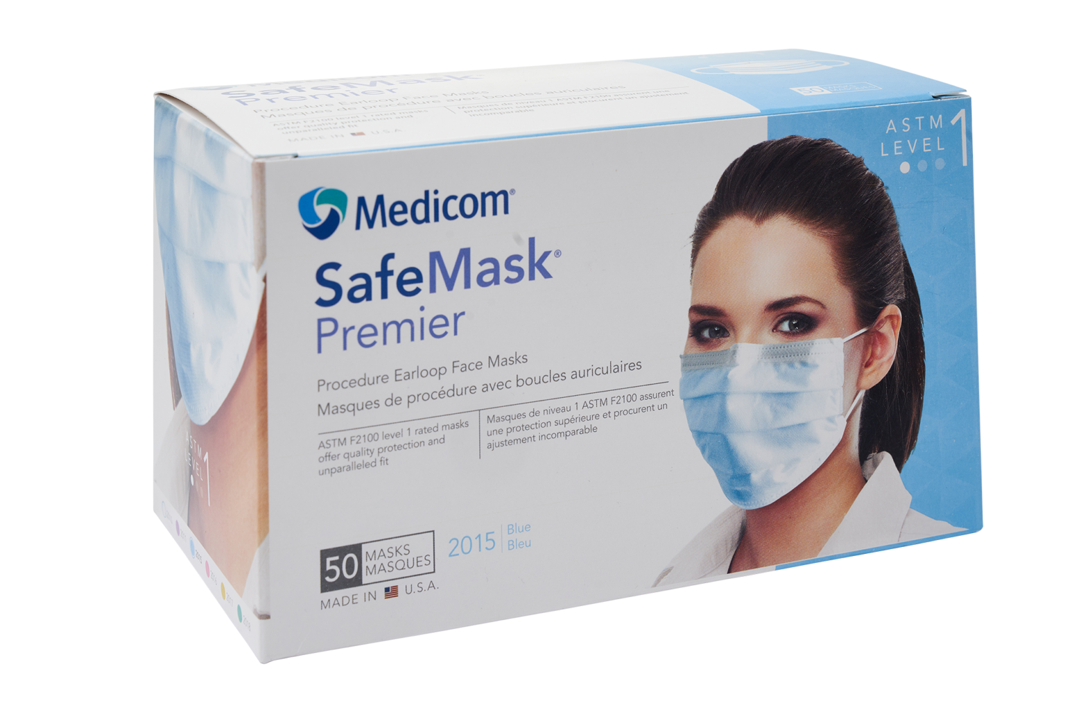 Medicom Premier ASTM Level 1 Earloop Mask – 50/box – Central Dental